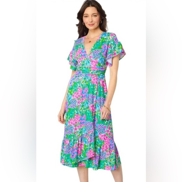 Lilly Pulitzer | Dresses | Lilly Pulitzer Juliet Ruffle Midi Dress M ...